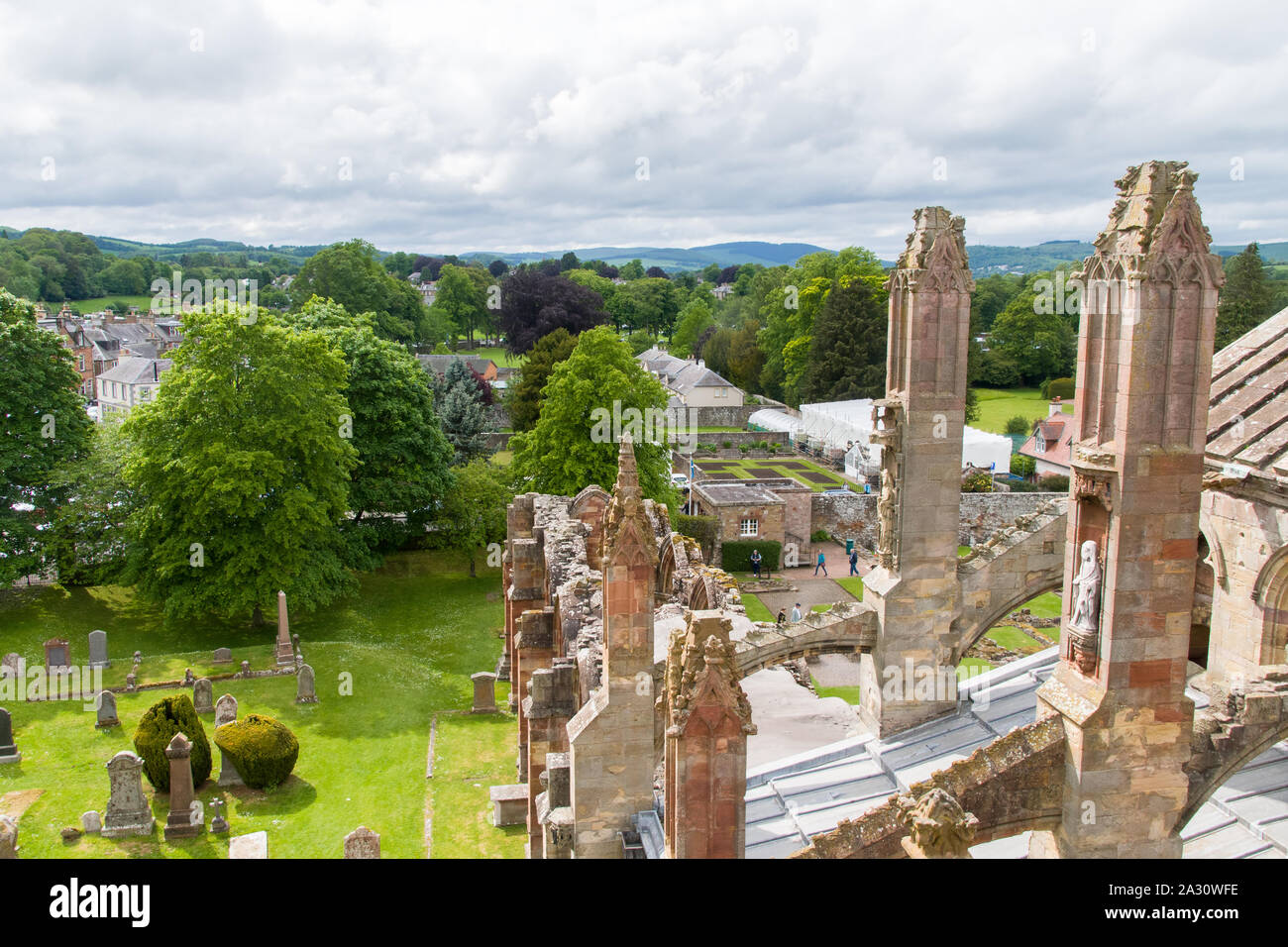 abbey, church, architecture, melrose, england, stone, historic ...