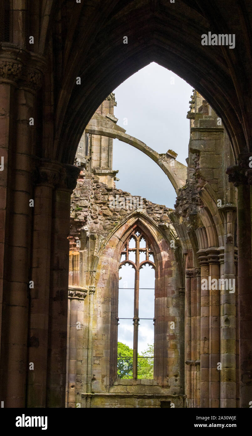 abbey, church, architecture, melrose, england, stone, historic ...