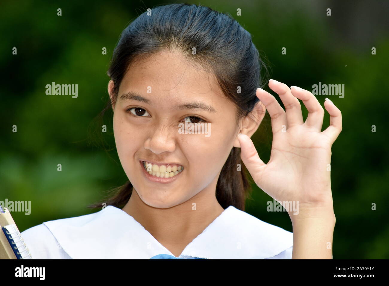 Scary Student Teenager School Girl With School Books Stock Photo - Alamy