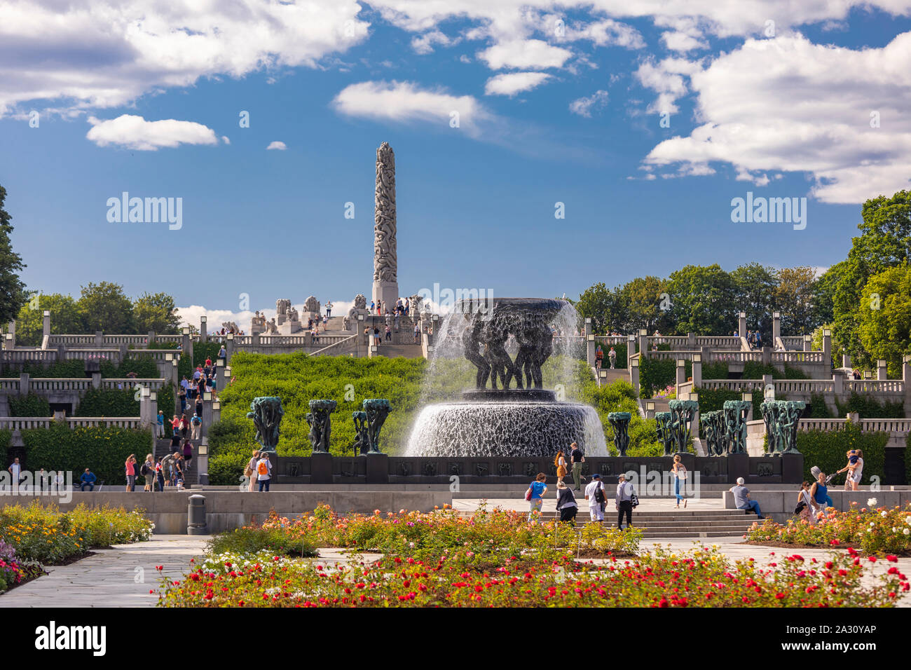 OSLO, NORWAY - Monolith at center of Vigeland Sculpture installation ...