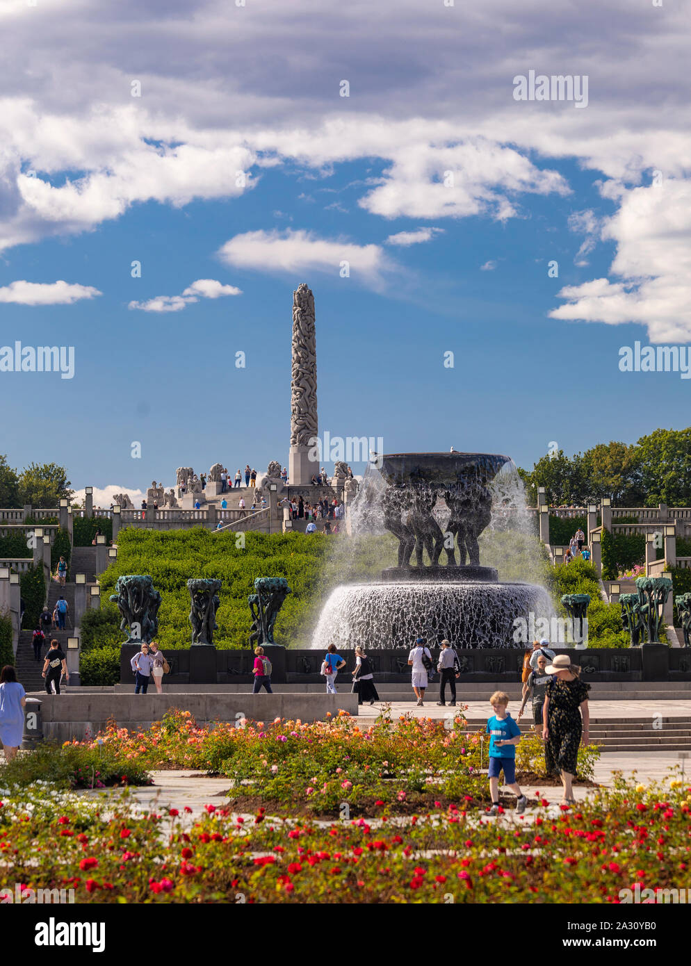 OSLO, NORWAY - Monolith at center of Vigeland Sculpture installation ...