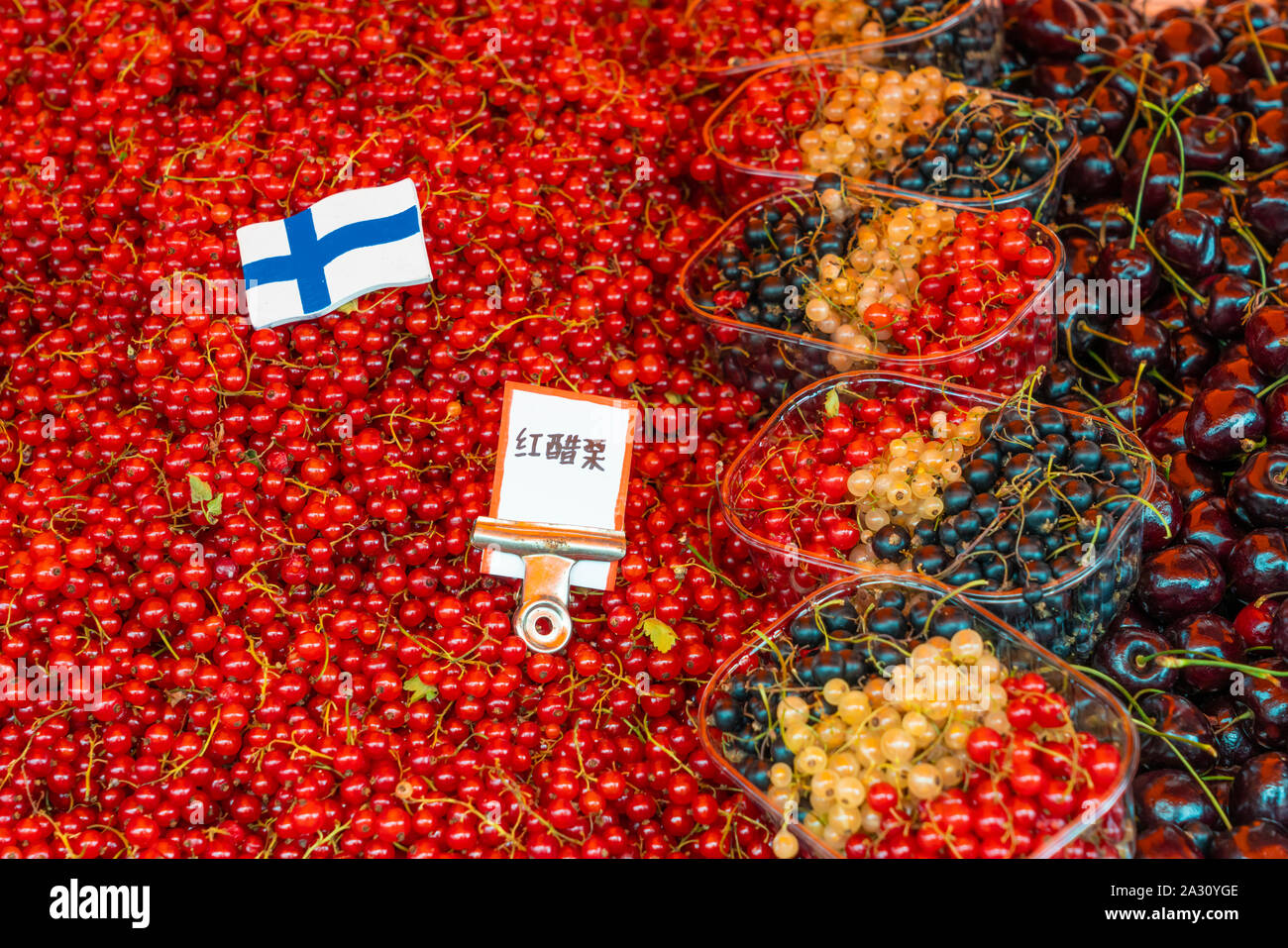 Fresh fruit for sale at the Kauppatori Market Square in downtown ...