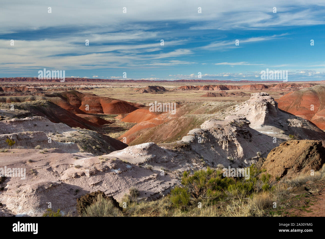 Badlands hills eroded time over time sprawled out over the Painted ...