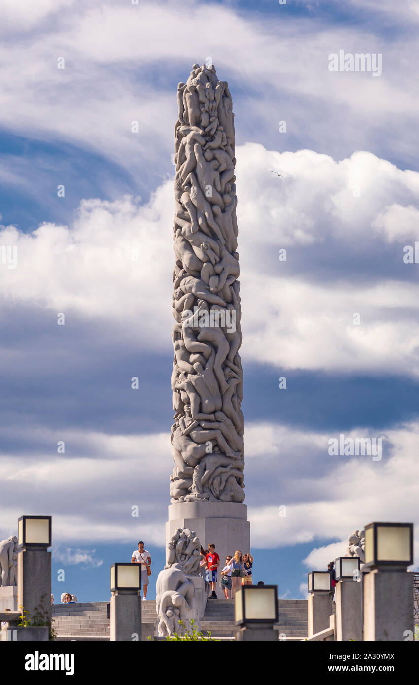 OSLO, NORWAY - Monolith, Vigeland Sculpture area, in Frogner Park Stock ...