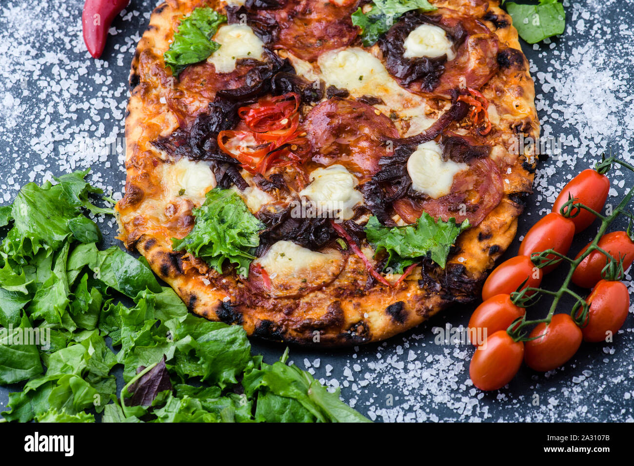 Fresh cooked Pizza Stock Photo - Alamy
