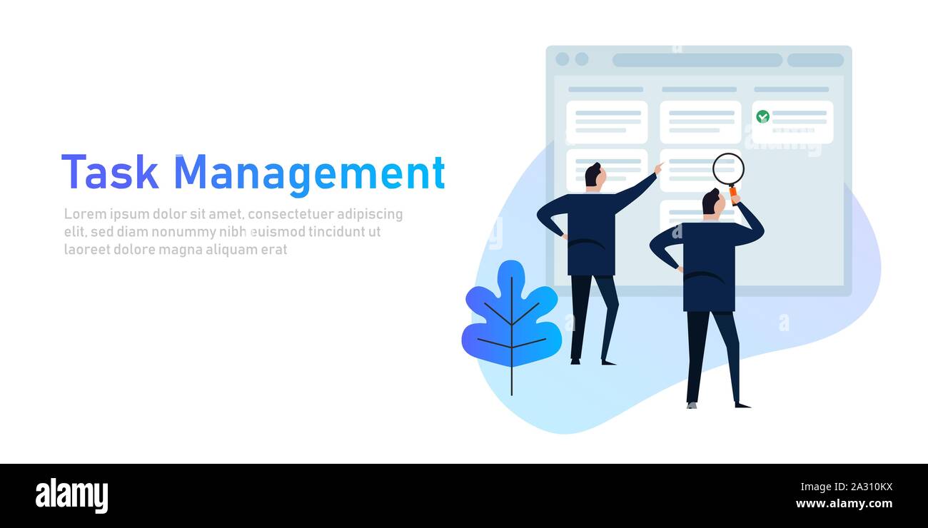task management project manager business man with to do list software ...