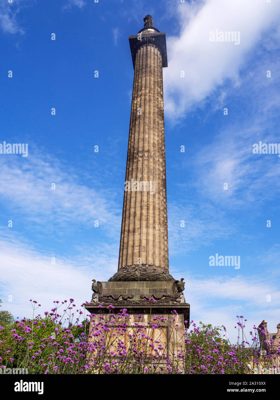 The fluted column of the Melville Monument in St Andrews Square ...