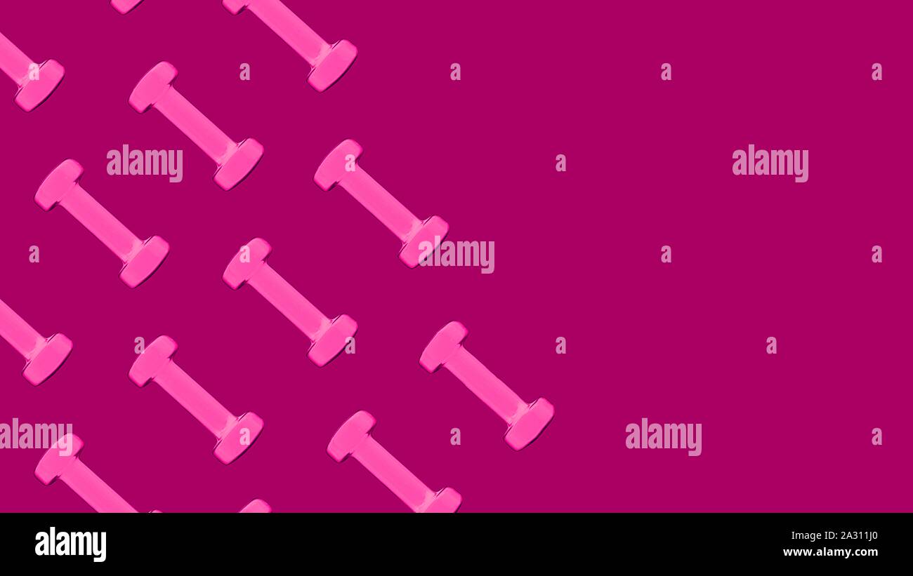 Dumbbell pattern on mint green blue color background. Creative layout ...