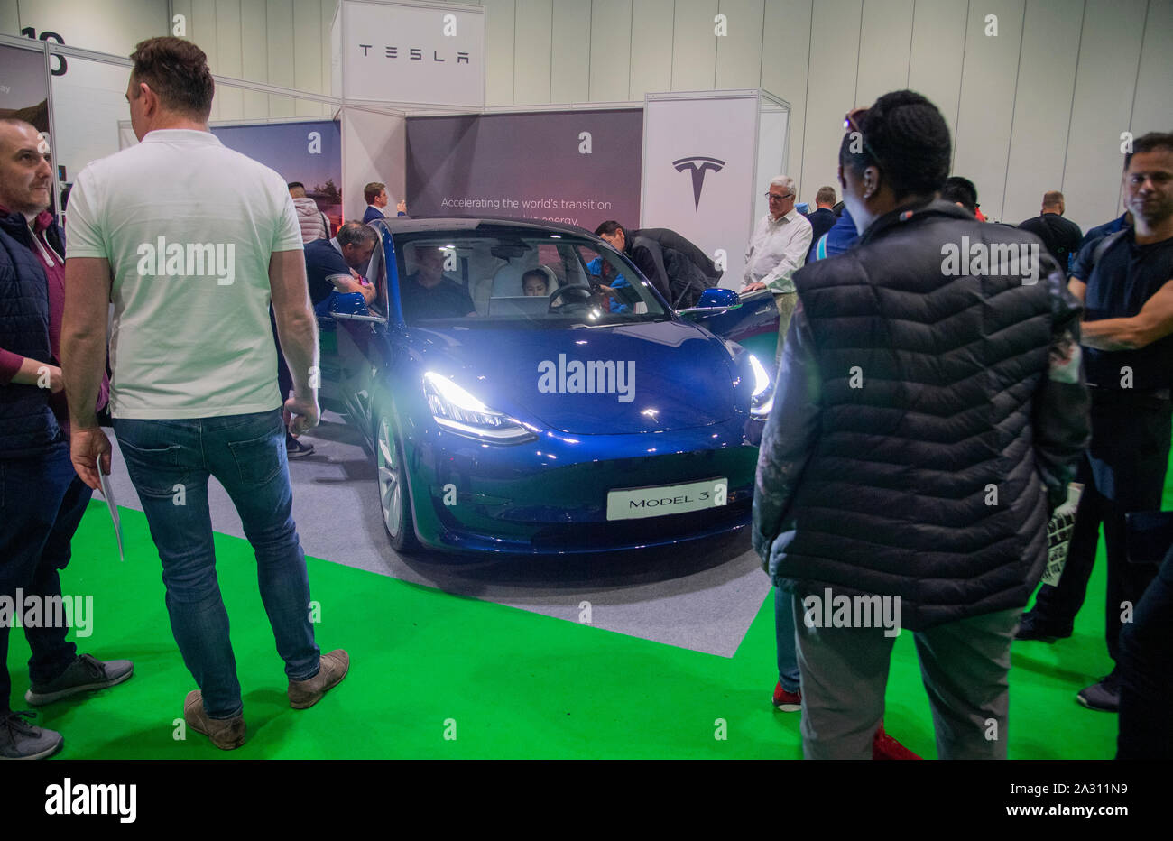 Tesla Electric cars at London Motor Show May 2019, Excel London Stock ...