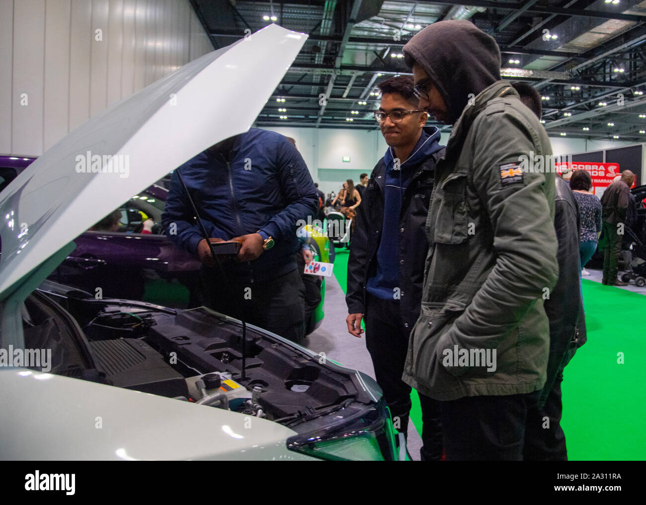 Electric cars at London Motor Show May 2019, Excel London Stock Photo ...