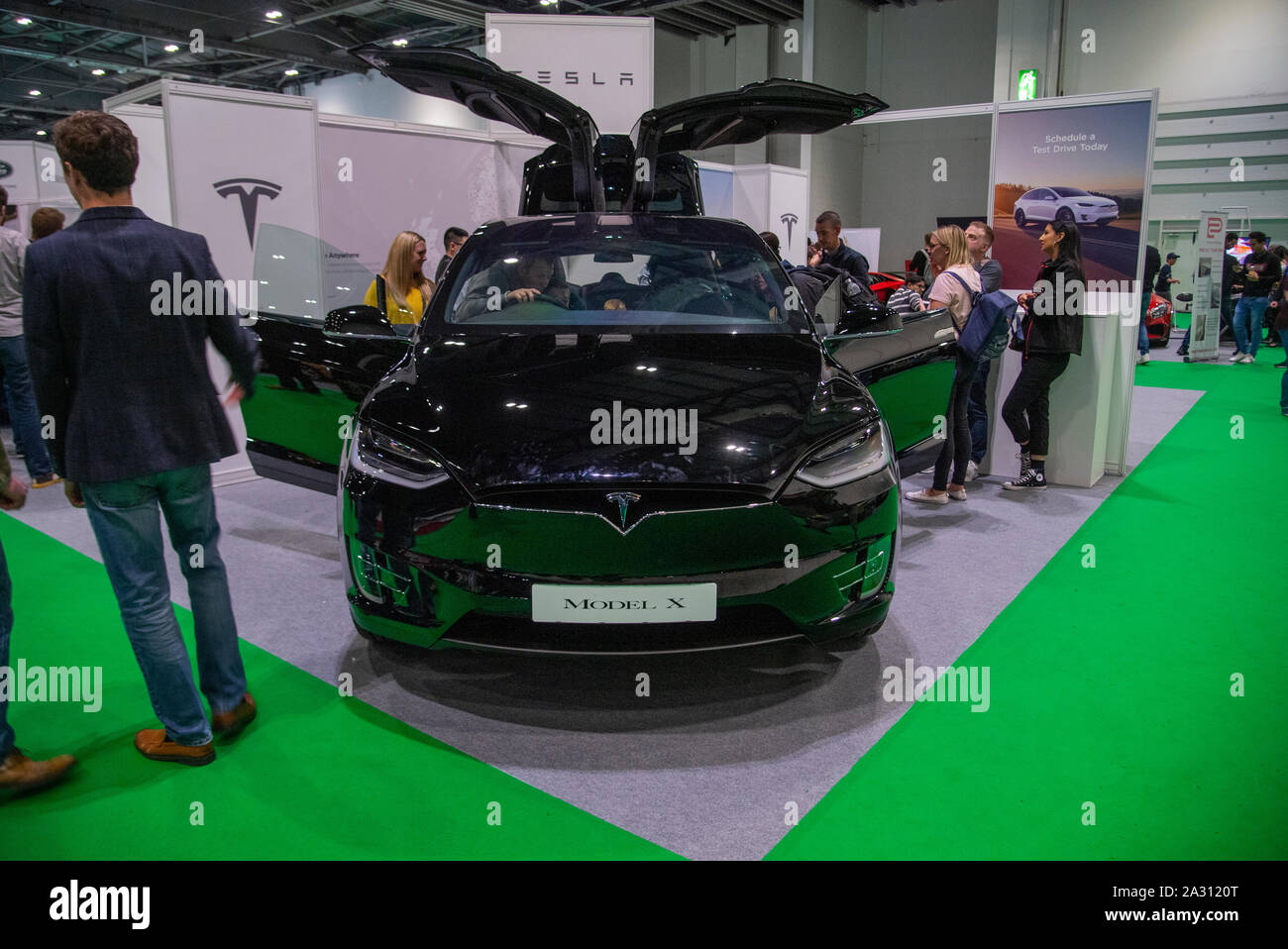 Tesla London Motor Show May 2019, Excel London Stock Photo - Alamy