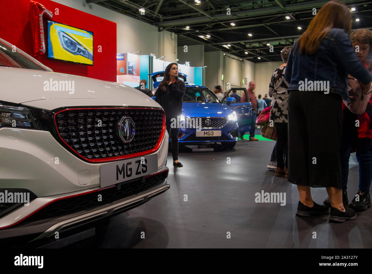 MG ZS and ZS EV at London Motor Show May 2019, Excel London Stock Photo ...