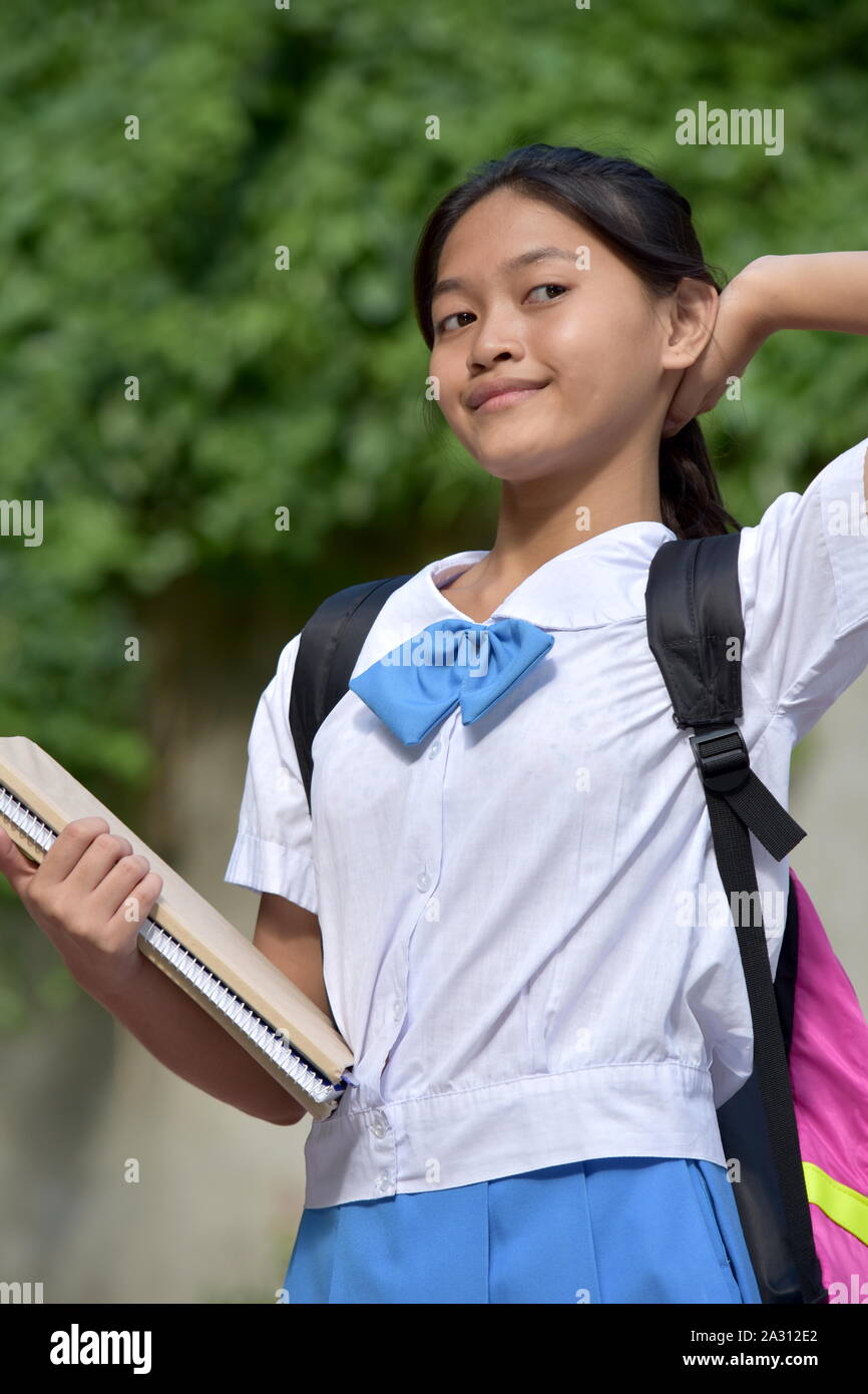 A Beautiful Girl Student And Happiness Stock Photo - Alamy