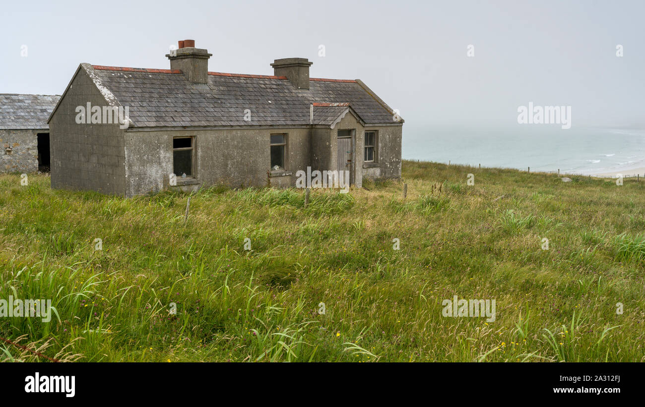 Abandoned building along coastline, Mullet Peninsula, Binghamstown ...