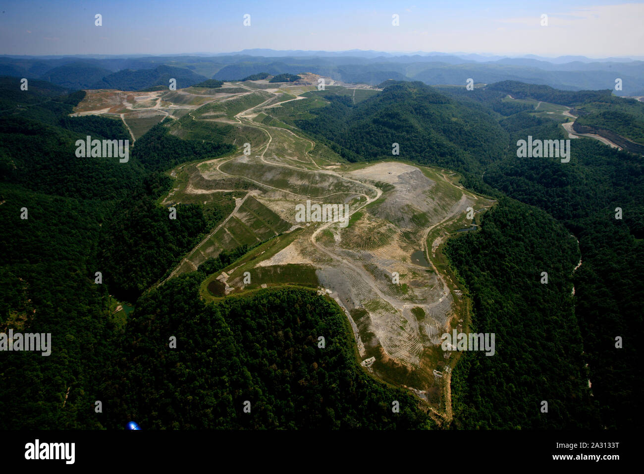Mountain top removal coal mines in Blair County, West Virginia ...