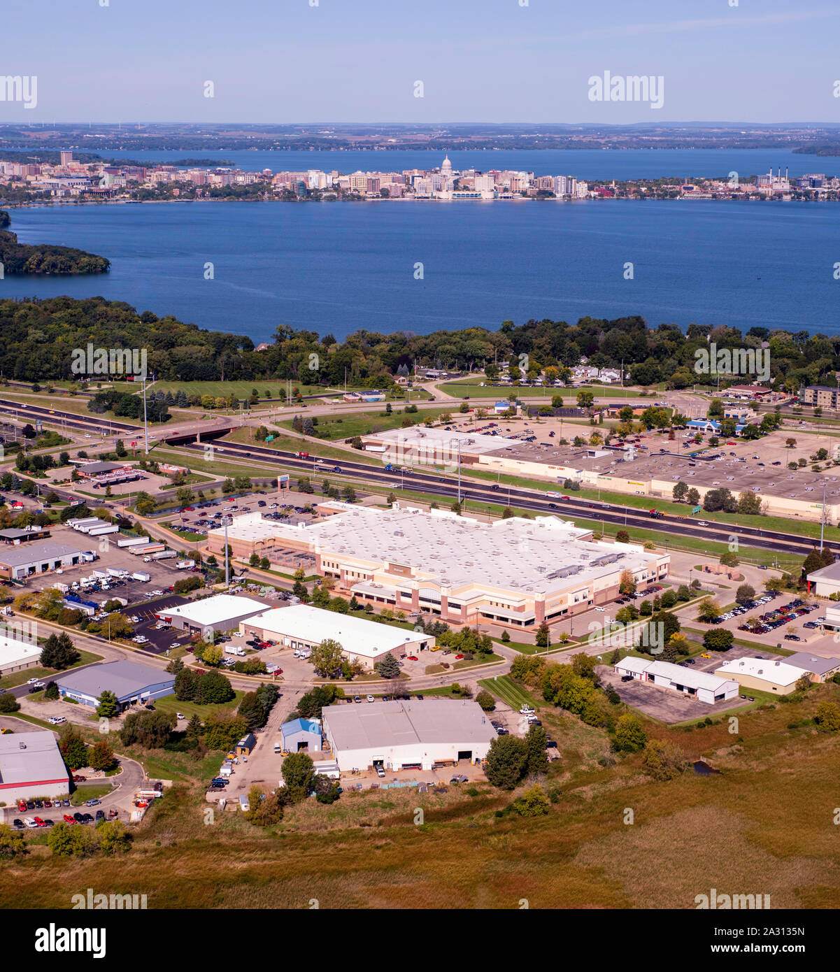 Aerial photograph of Madison, Wisconsin, USA Stock Photo - Alamy