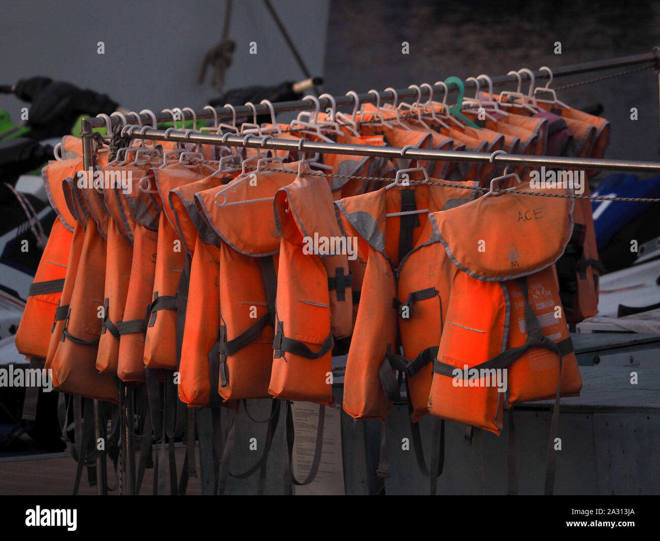 Lifejacket rack hi-res stock photography and images - Alamy