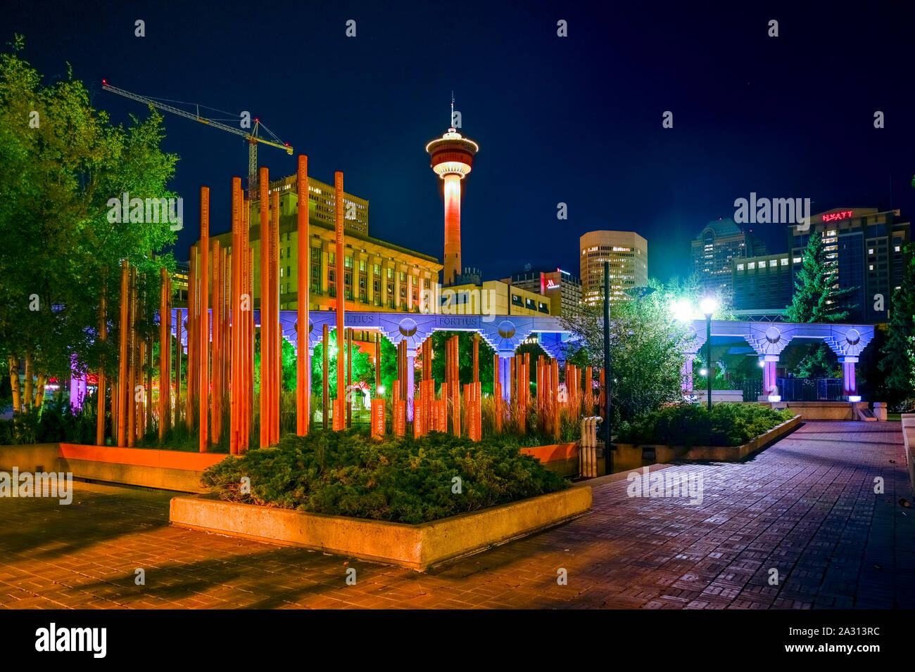 Calgary calgary tower canada olympic plaza alberta hi-res stock ...