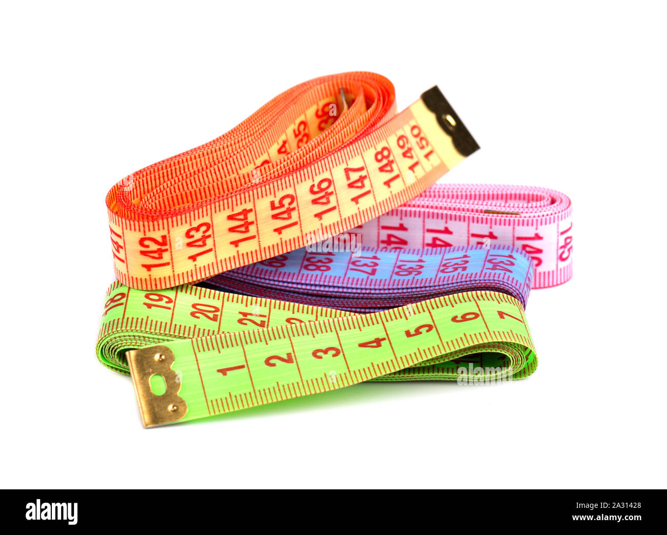 Measuring tape isolated on white background. Centimeter ribbon of ...