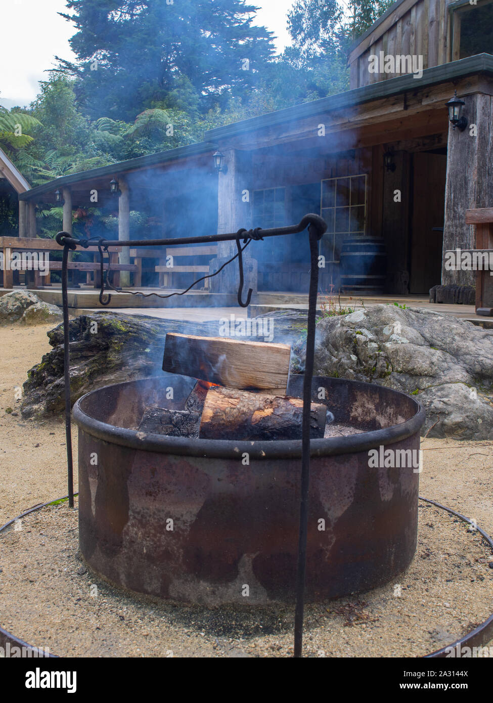 Smoke From An Outdoor Fire Stock Photo - Alamy