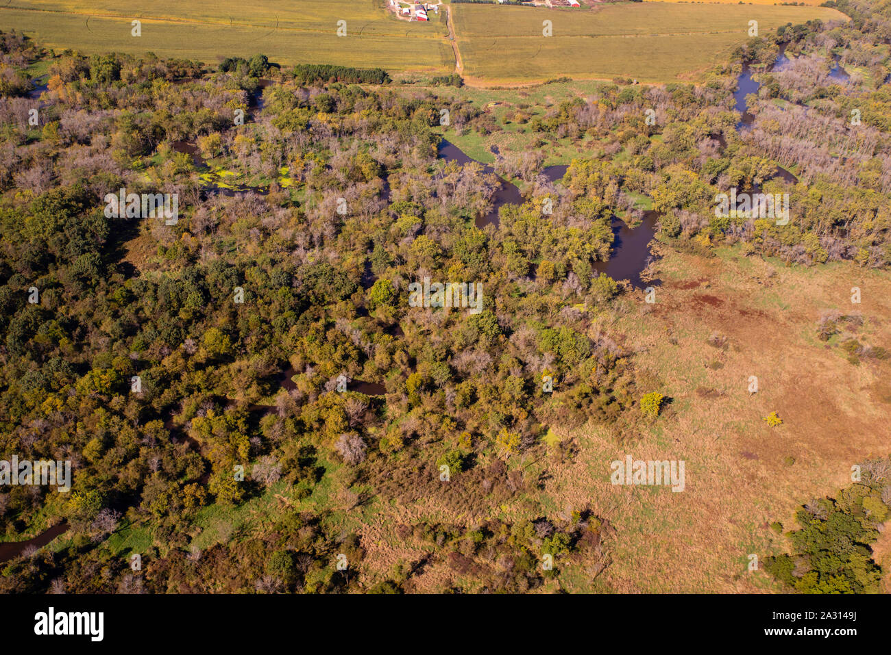 Aerial photograph of farmland north of Albany, Green County, Wisconsin ...