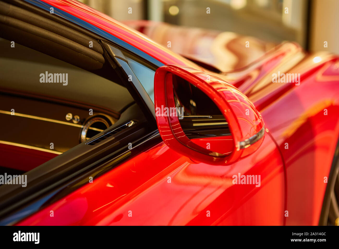 Side rear-view mirror on a modern car Stock Photo - Alamy