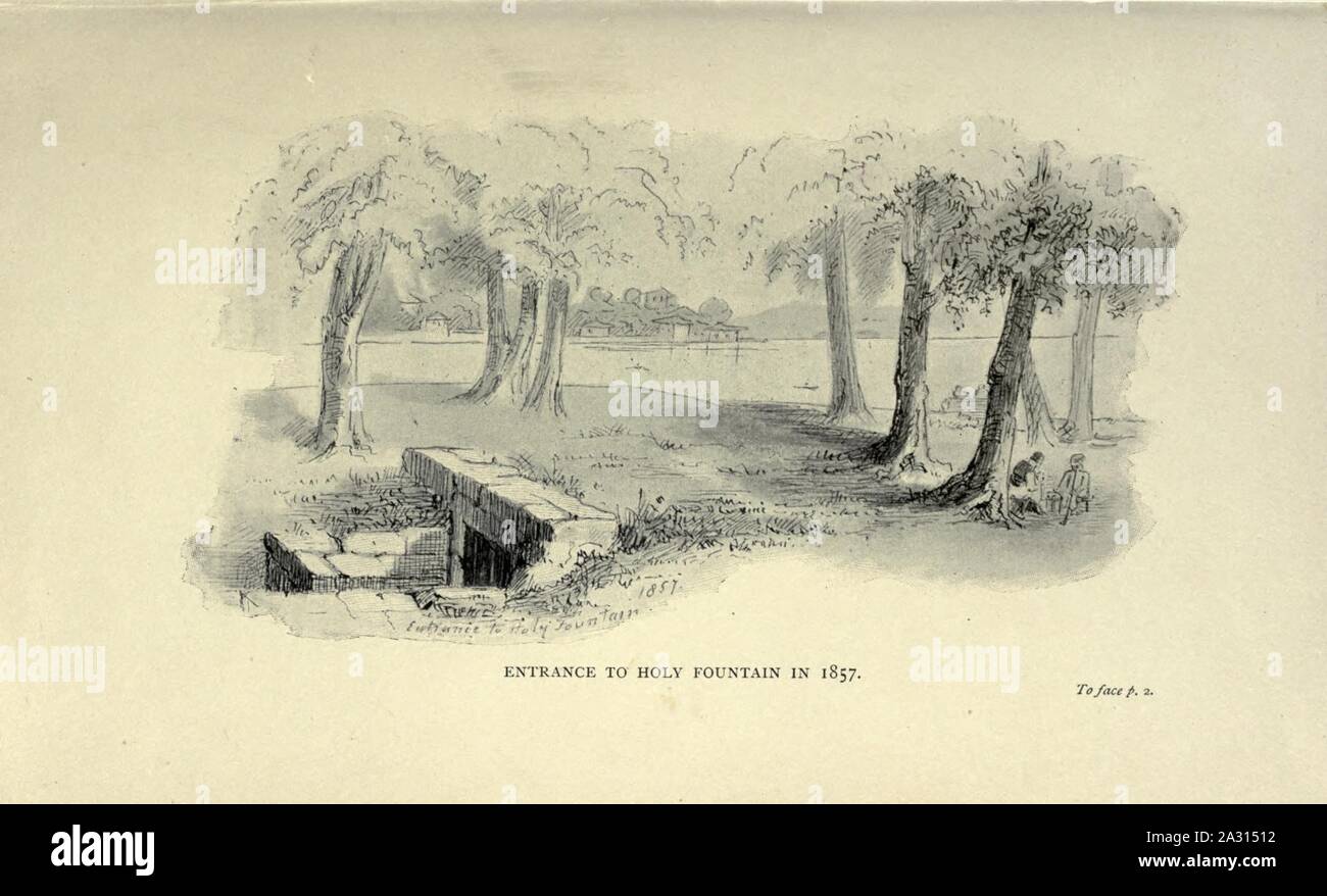 Entrance to Holy Fountain in 1857 by Mary Adelaide Walker Stock Photo ...