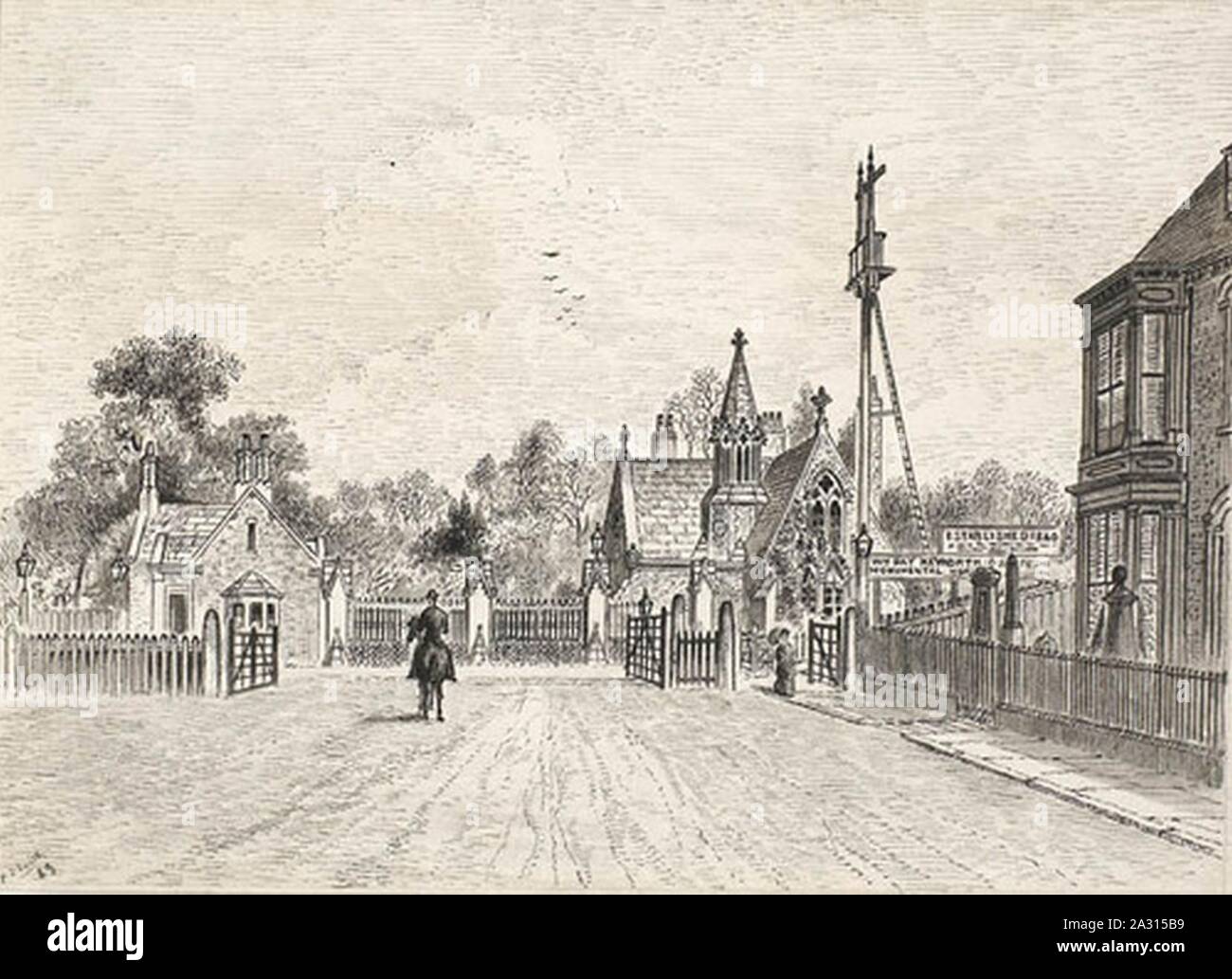 Entrance to the Spring Bank Cemetery showing the Botanic Gardens Level ...