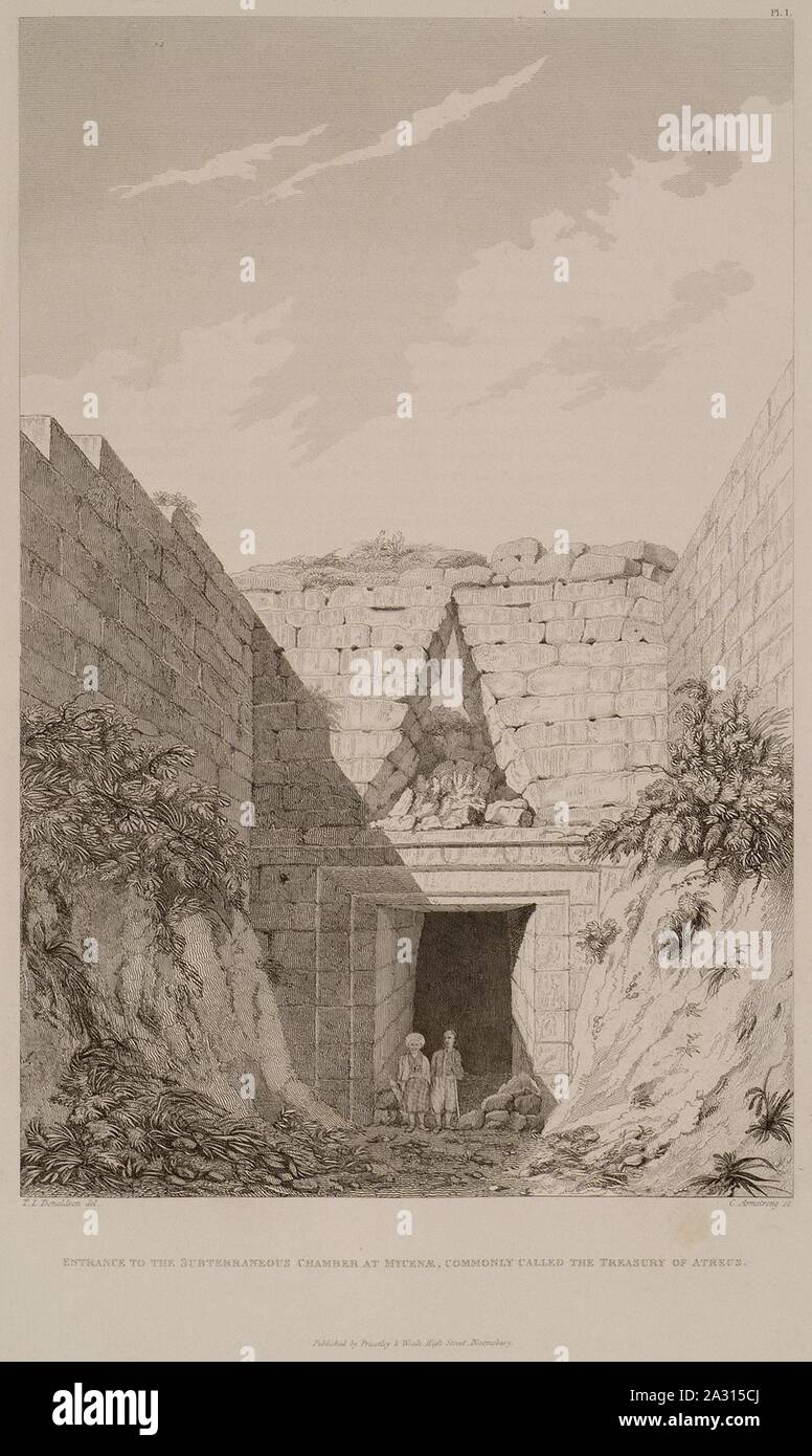 Entrance to the subterraneous chamber at Mycenae, commonly called the ...