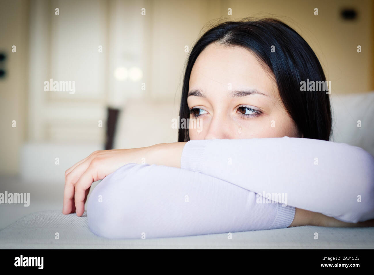 Domestic violence woman crying hi-res stock photography and images - Alamy