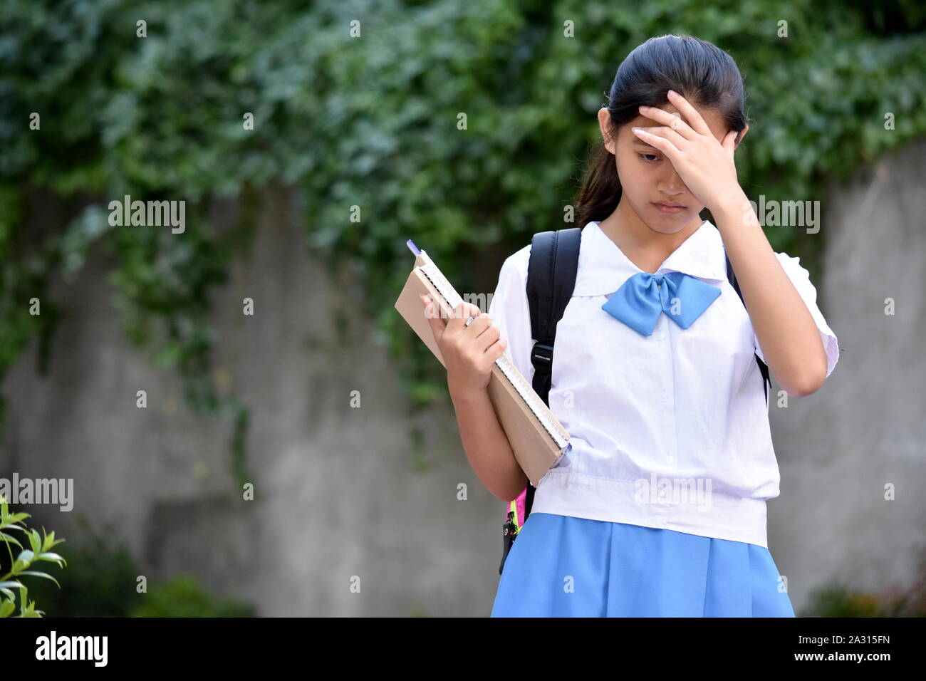 A Filipina Girl Student And Anxiety Stock Photo - Alamy