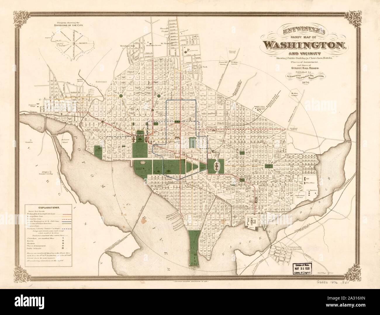 Entwistle's handy map of Washington and vicinity - showing public ...