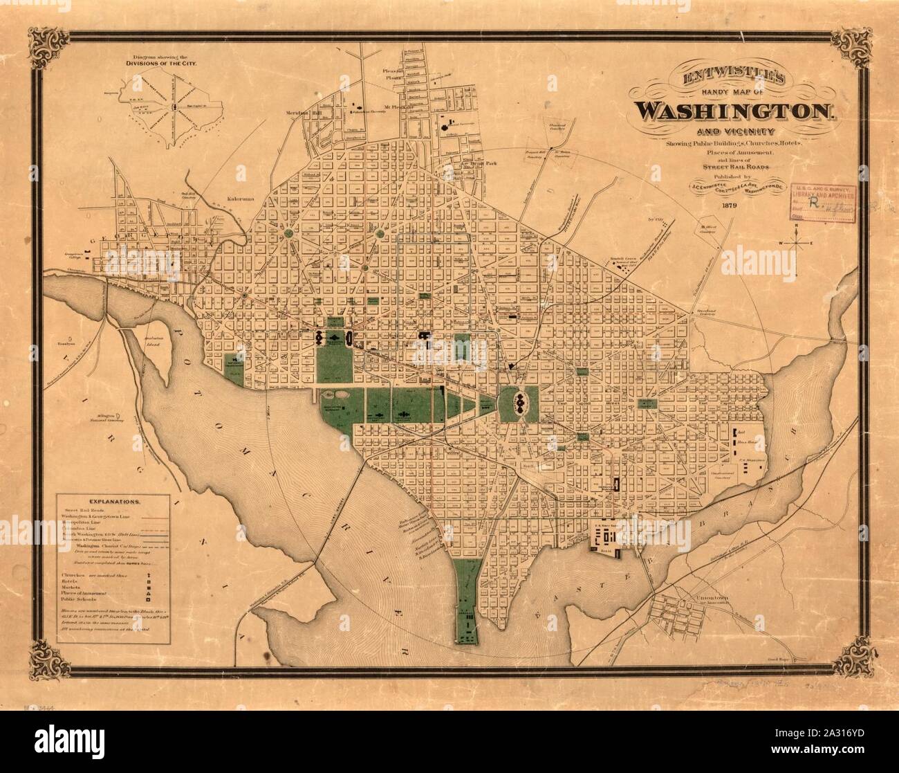 Entwistle's handy map of Washington and vicinity - showing public ...