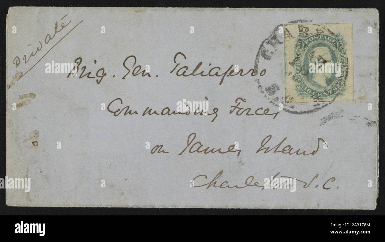 Envelope addressed to Brig. Gen. Taliaferro, Commanding Forces on James ...
