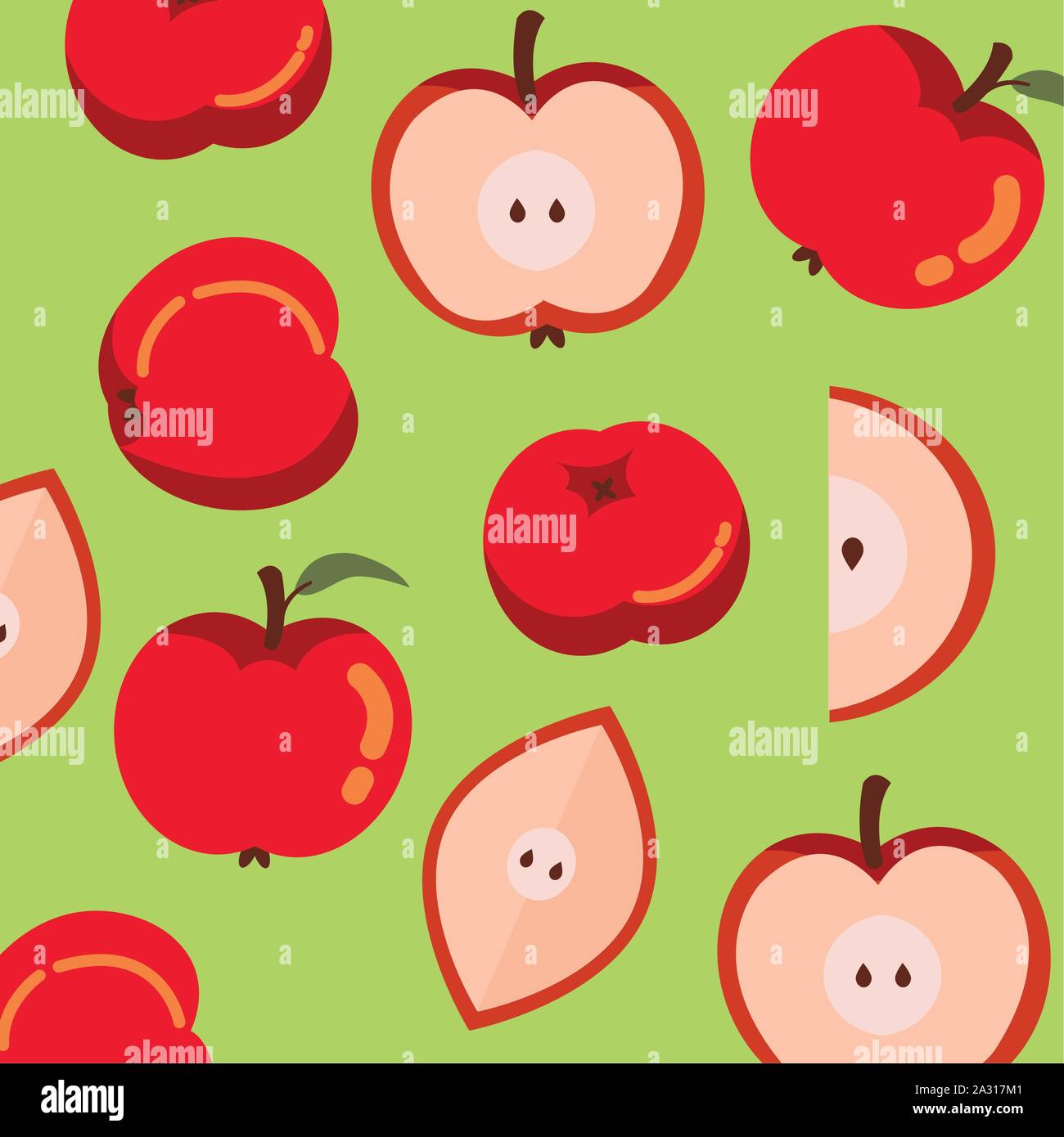 pattern of apples fruits autumn Stock Vector Image & Art - Alamy