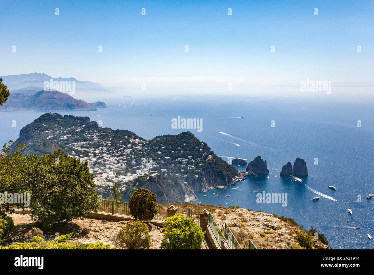 View of Capri from Mount Solaro Stock Photo - Alamy