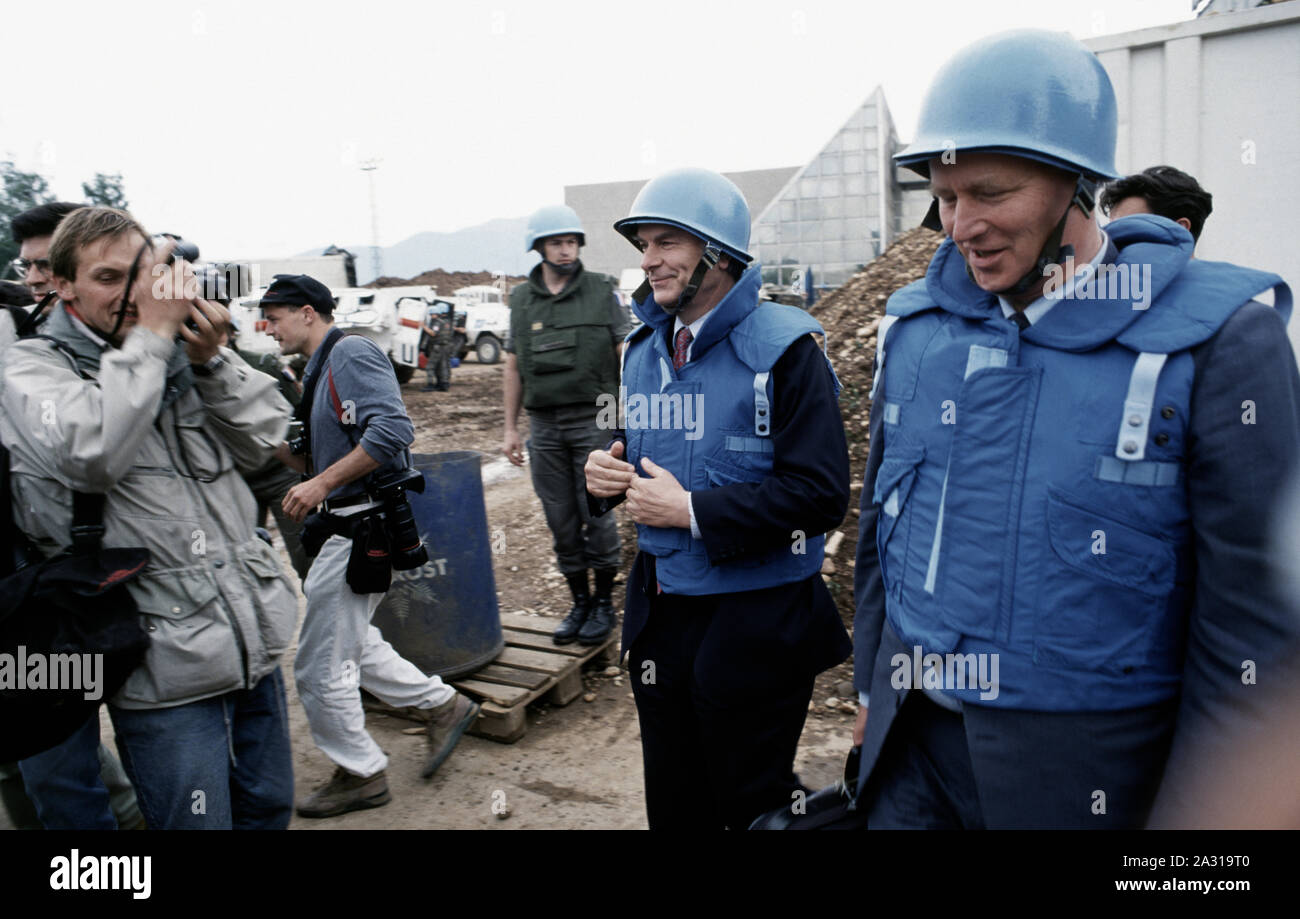 3rd June 1993 During the Siege of Sarajevo: Lord David Owen (left) and ...
