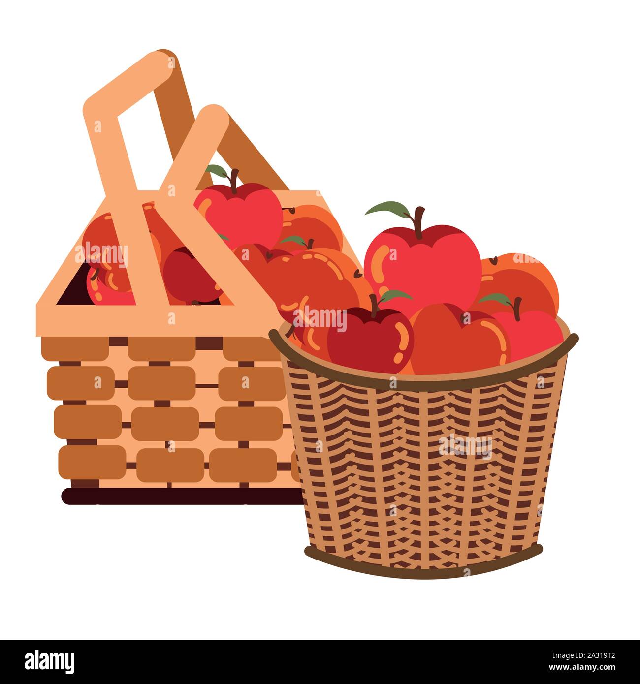 Apples basket autumn Stock Vector Images - Alamy