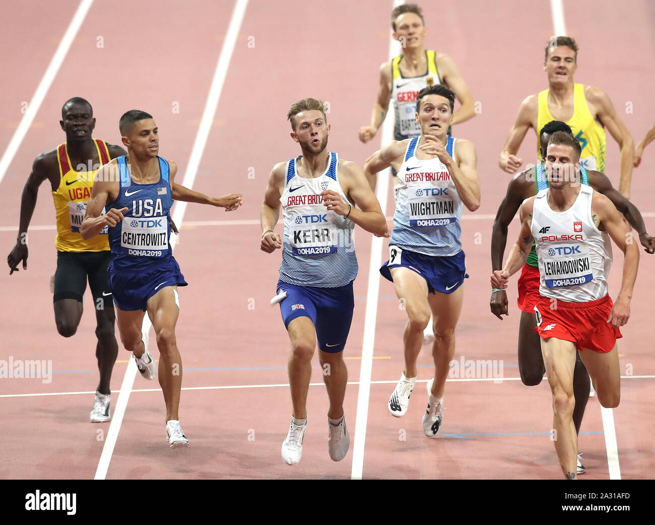 Great Britian's Josh Kerr (left) and Jake Wightman during the 1500 ...