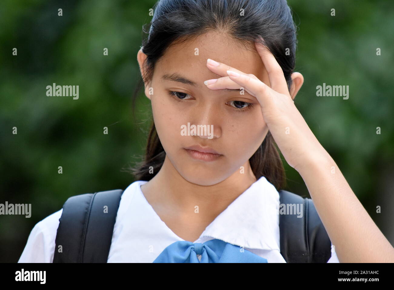 A Stressed Student Teenager School Girl Stock Photo - Alamy