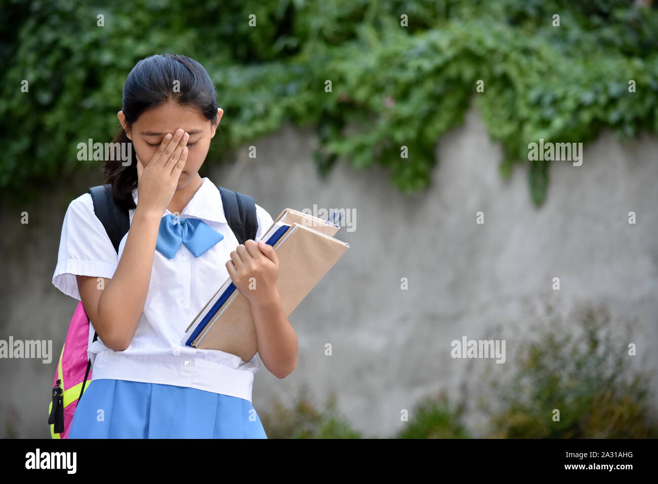 An A Female Student And Depression Stock Photo - Alamy