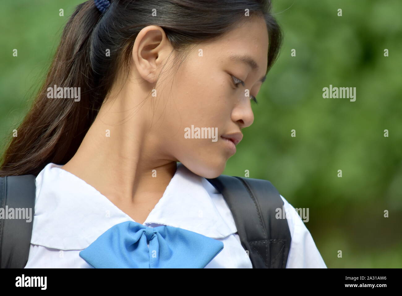 An A Lonely Girl Student Stock Photo - Alamy