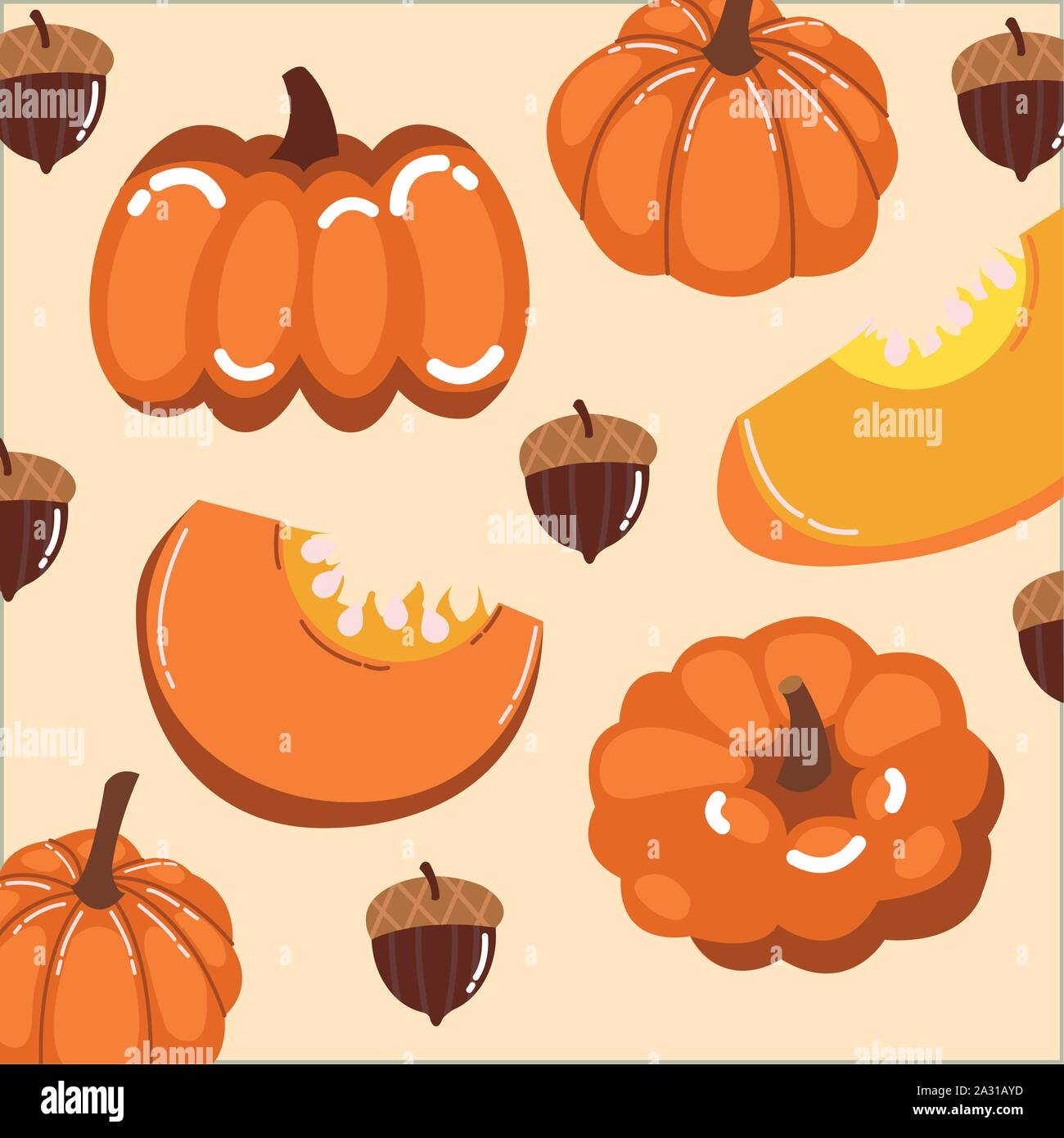 pattern of autumn with pumpkins Stock Vector Image & Art - Alamy