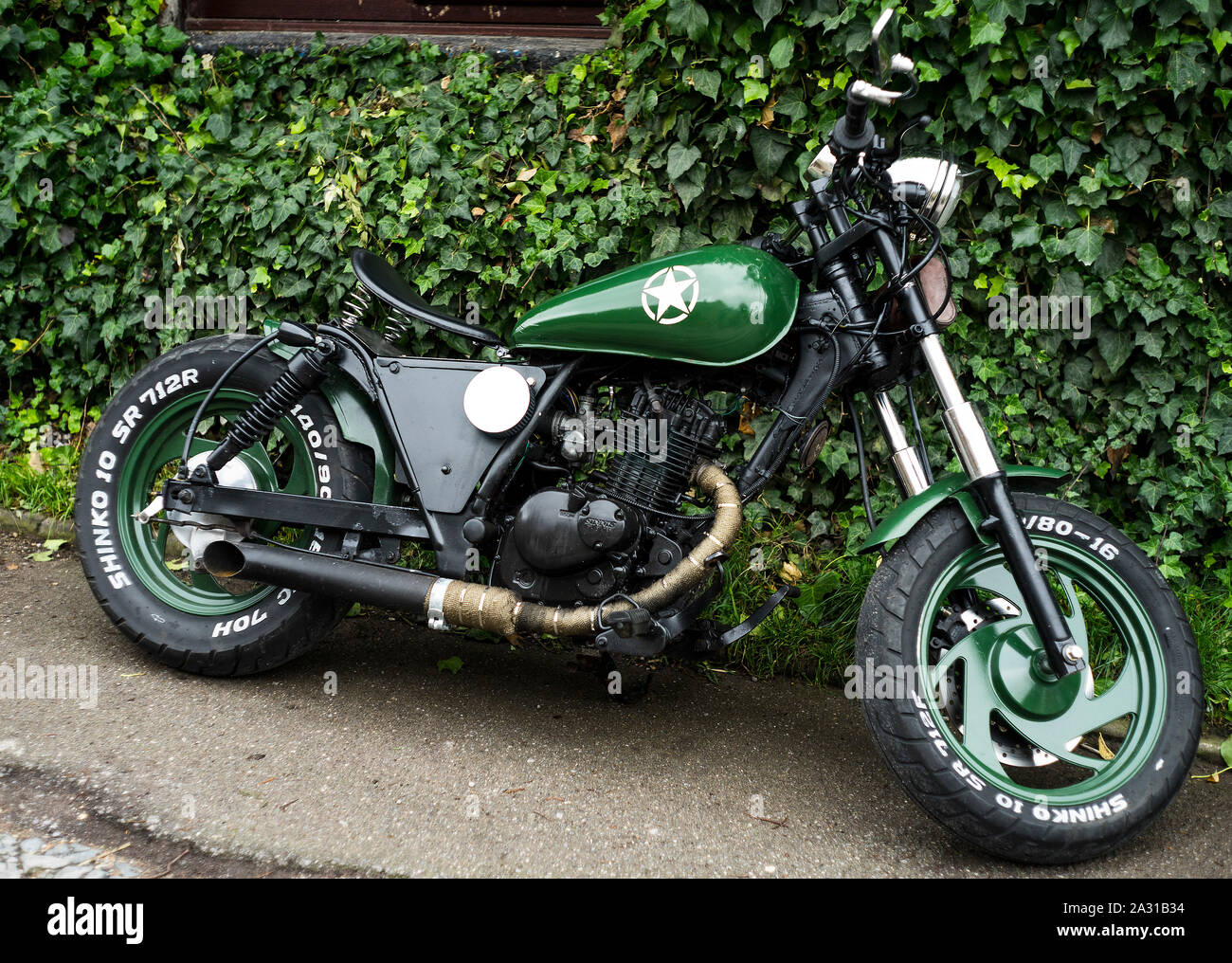 Custom Bopper Motorcycle Stock Photo - Alamy
