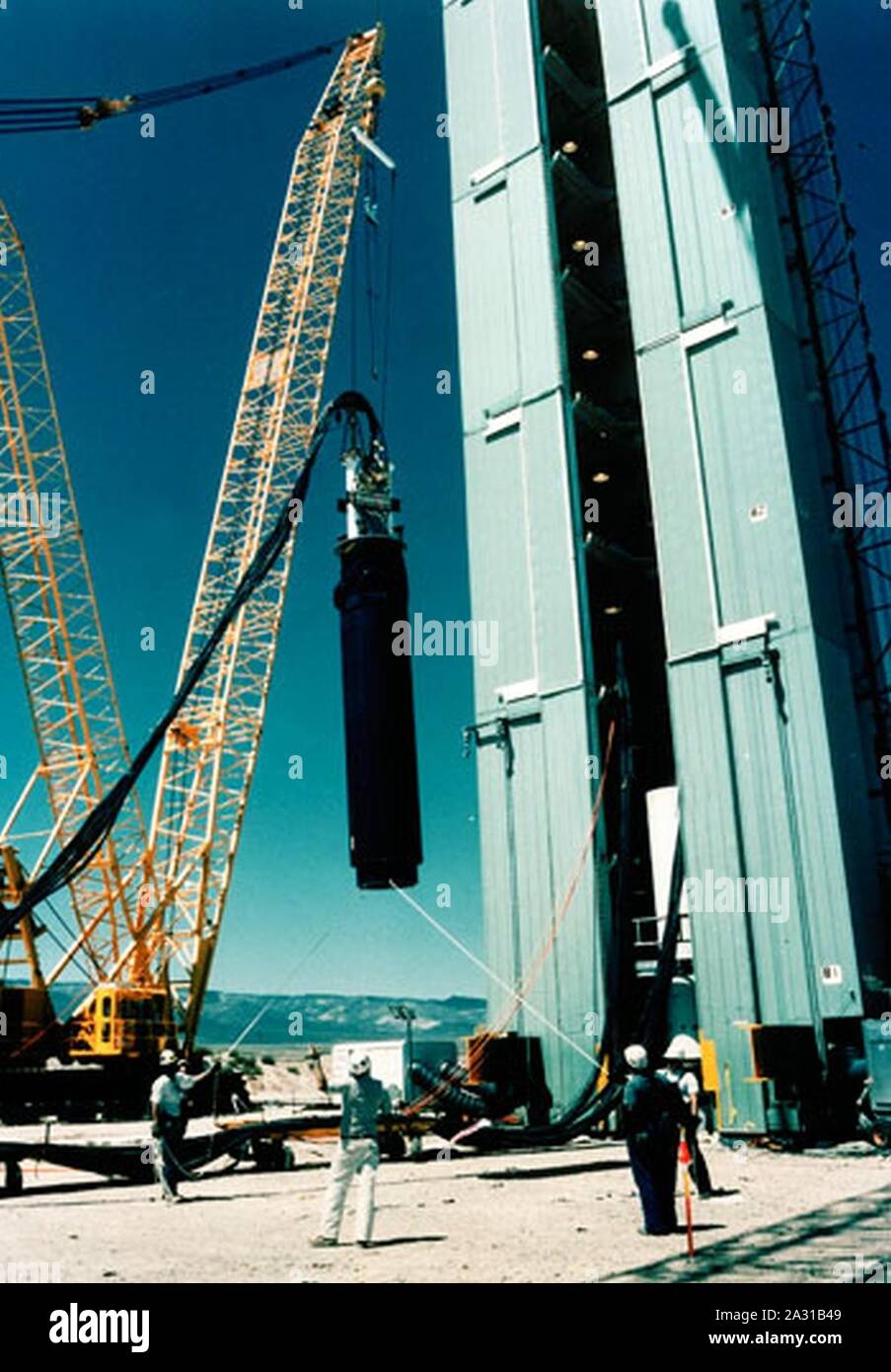 Equipment being lowered for Operation Julin 1992 Stock Photo - Alamy
