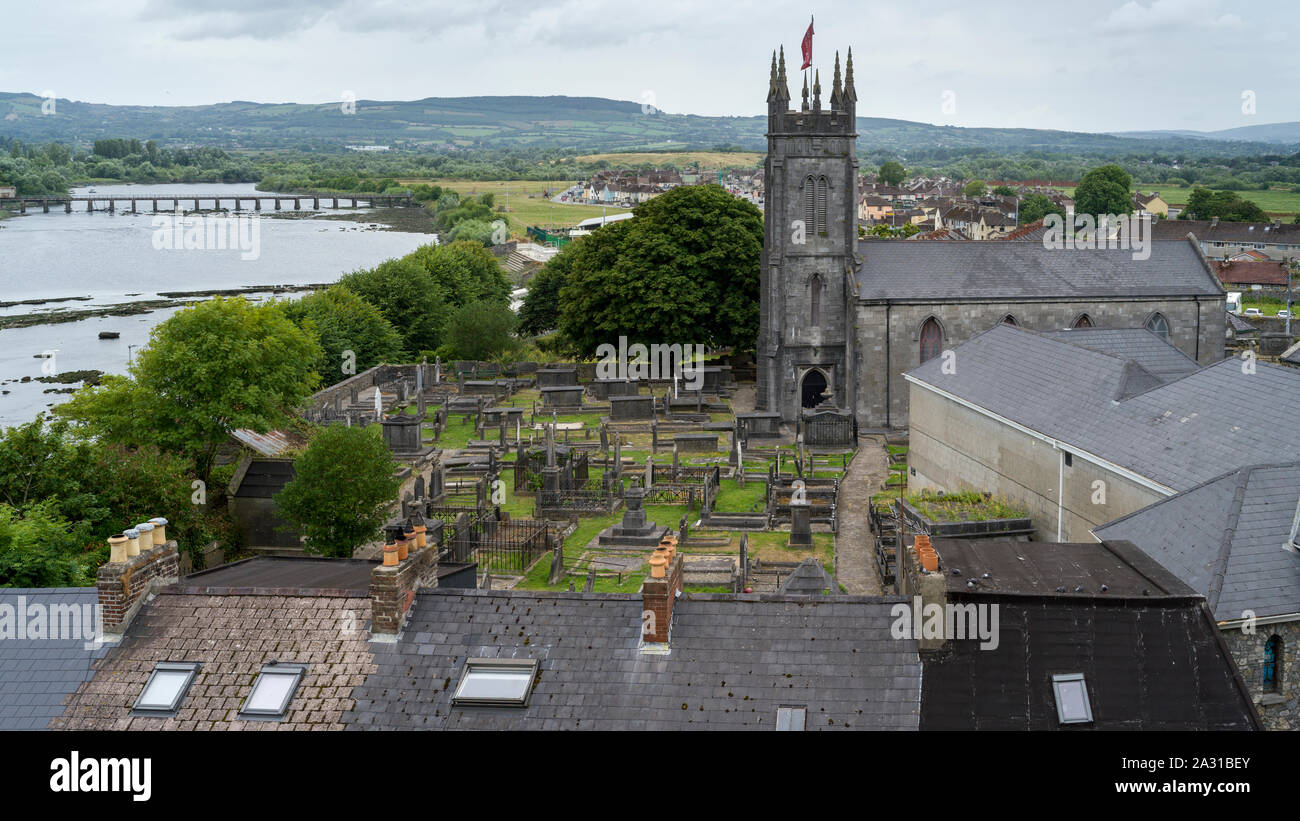 Elevated view of St. Munchin's Church seen from King John's Castle ...