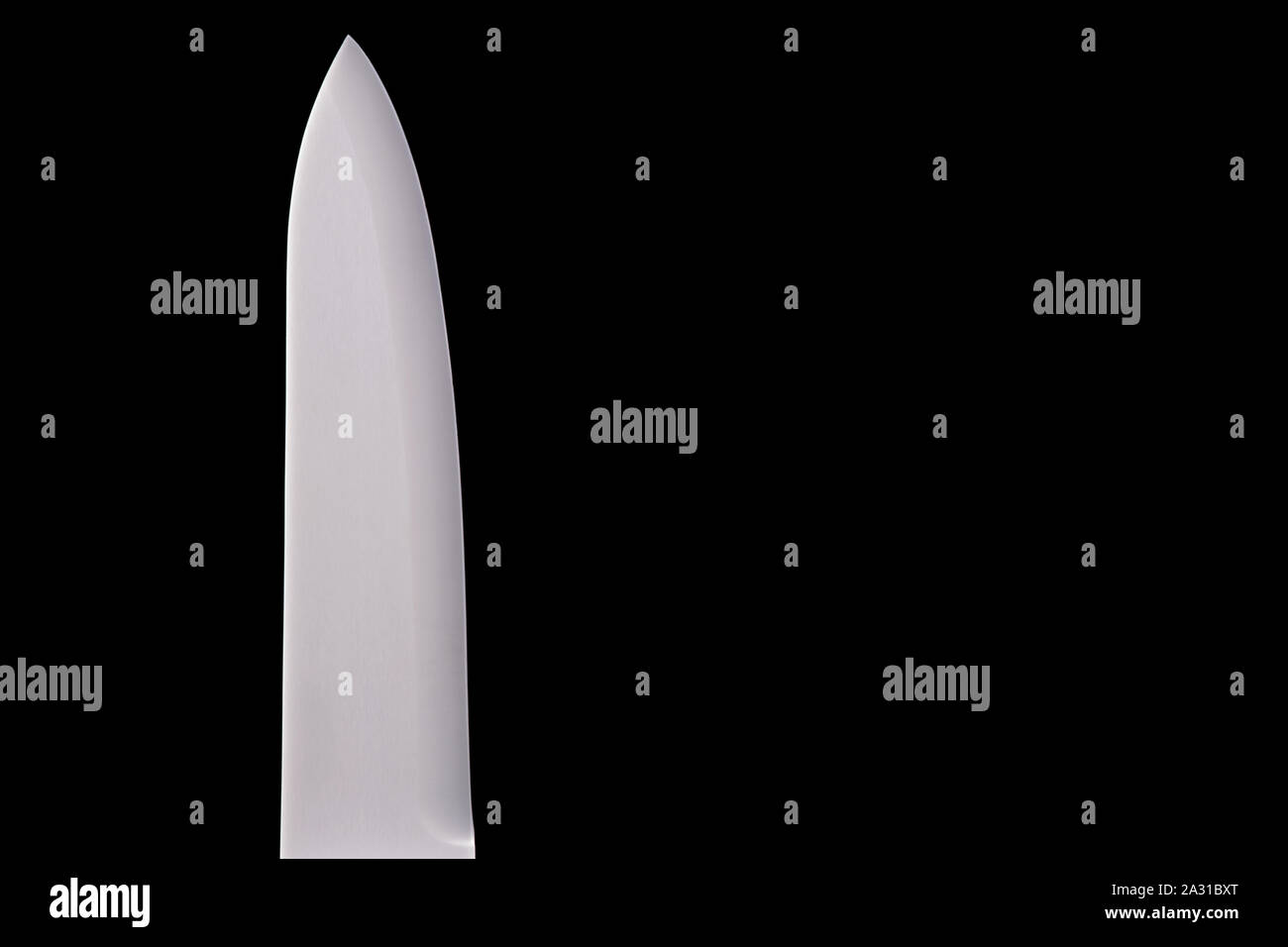 Ceramic kitchen knife blade isolated against a black background Stock ...