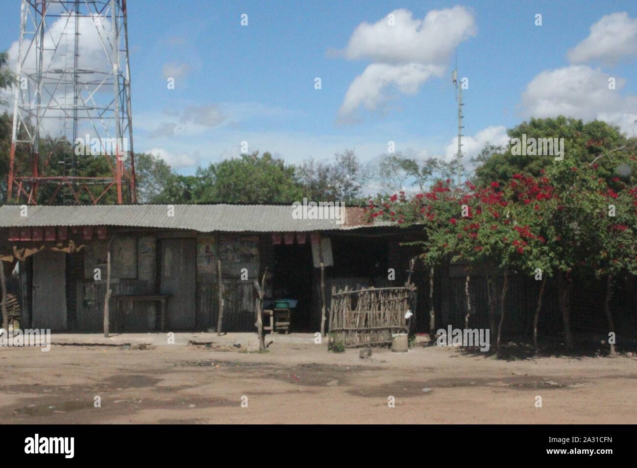 Mombasa Road in Kenya, Summer 2015 (km 68): Dukas close to Malindi ...