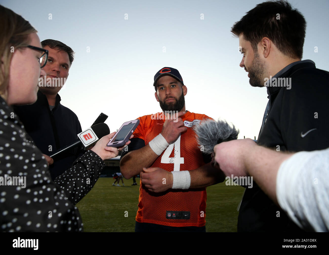 Chicago Bears Chase Daniel during the media day at Allianz Park, London ...