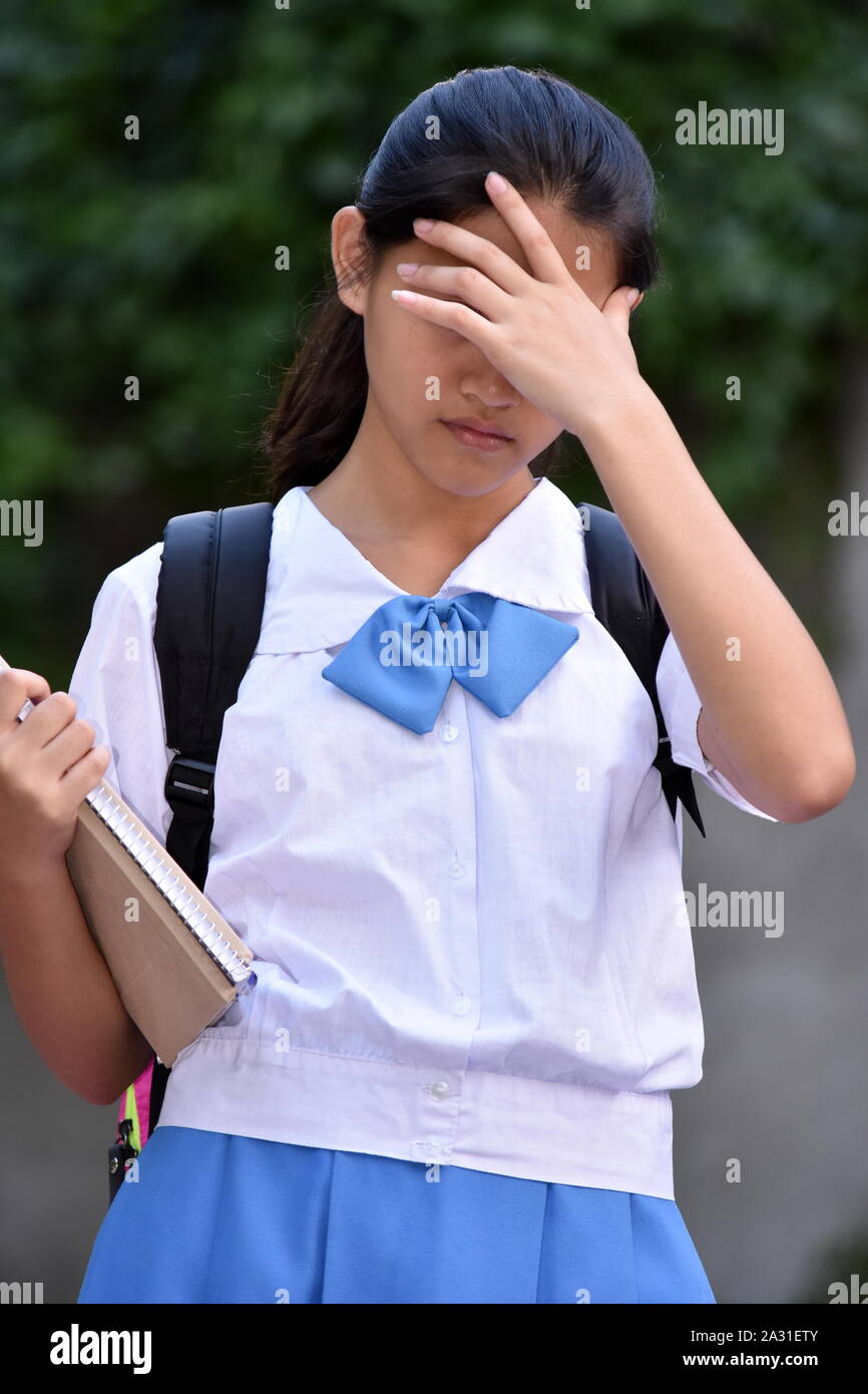 An An Anxious Beautiful Asian Person Stock Photo - Alamy